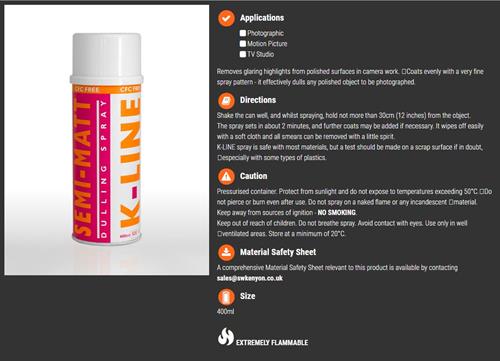 K-Line Dulling Sprays - BBP Light